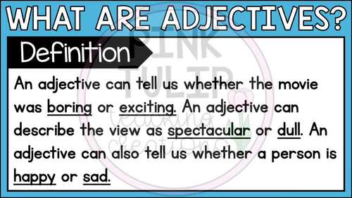 Adjectives Grammar PowerPoint - Guided Teaching | TPT