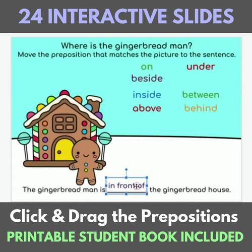 Christmas Prepositions with the Gingerbread Man | Digital and printable ...