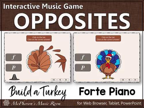 Thanksgiving Music Dynamics Forte & Piano Interactive Music Game Build ...
