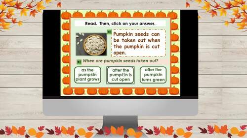 Pumpkins Non-Fiction (Boom Cards with Audio) by Living and Loving Primary