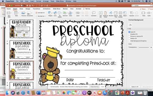 Graduation certificates for preschool (Preschool, Pre-K, Tk, Kindergarten)