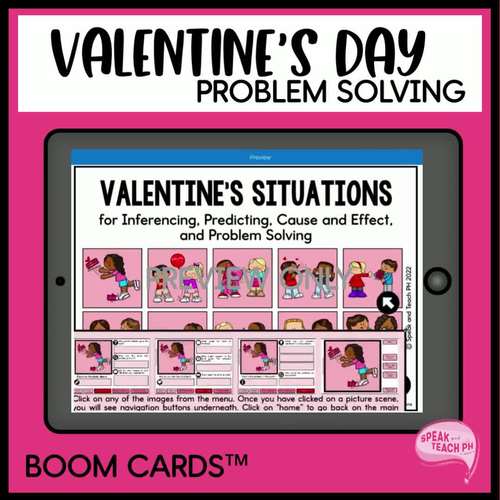 Valentine's Day Social Skills and Problem Solving Speech Therapy Boom ...