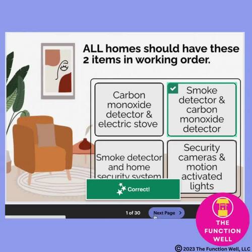 Home Safety Questions - Problem Solving - Life Skills - IADLs - Adult ...