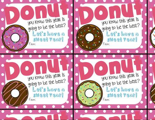 Donut Squishes Beginning of Year Gift Tag- Donut you know this year is ...