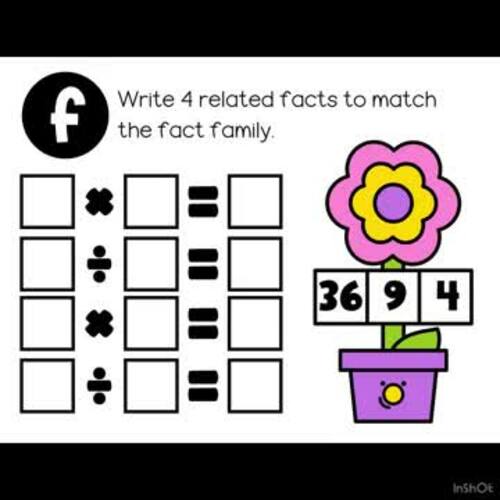 Multiplication + Division Fact Families Task Cards for 3rd Grade