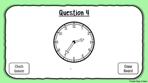 Digital Self Checking Game: Telling Time to the Nearest 5 Minutes
