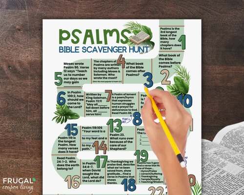 Books of Wisdom Bible Scavenger Hunt, Job, Psalms, Proverbs ...