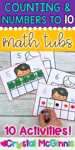 COUNTING AND NUMBERS to 10 | Kindergarten Morning Math Tubs or Math Centers