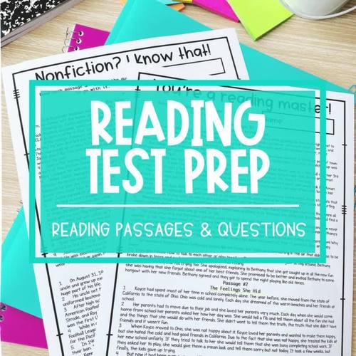 3rd Grade Reading Test Preparation Packet by The Friendly Teacher