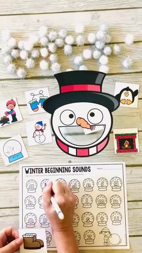 Feed the Snowman Winter Themed Beginning Sounds | TPT