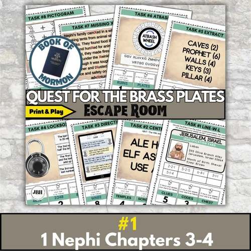 Book of Mormon Escape Rooms - Bundle #1, Printable Family Fun Games