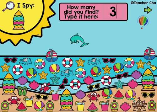 I Spy + Counting: Summer Edition (BOOM Cards™ Teletherapy and Distance ...