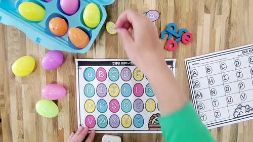 EASTER Egg Letter Alphabet Match Uppercase/ Lowercase - Math Centers ...