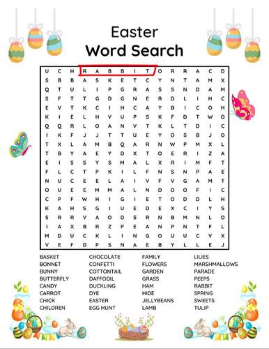 Easter Word Scramble Puzzle Game by The Wandering Sky | TPT