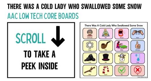 There Was A Cold Lady Who Swallowed Some Snow AAC Core Boards | TPT