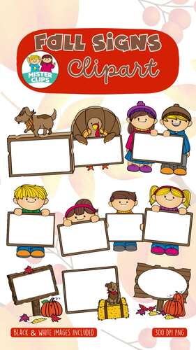 Fall Signs Clip Art by Mister Clips | TPT