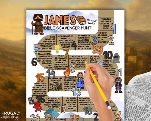 James Bible Scavenger Hunt, Faith that Works New Testament Bible Trivia ...