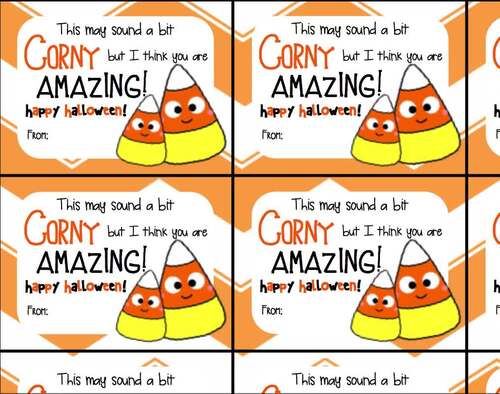 Cute Candy Corn Halloween Gift Tag- This may sound a bit corny but I ...
