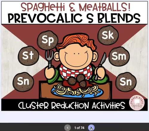 S Blends Cluster Reduction Articulation Activities Speech Therapy Print ...