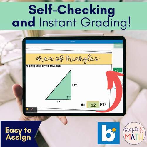 Area and Dimensions of Triangles Boom Cards™ Geometry Activity | 6th ...