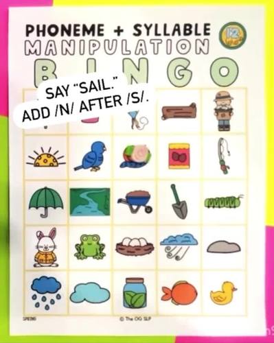 SPRING Phoneme and Syllable Manipulation BINGO - Spring Phonological ...
