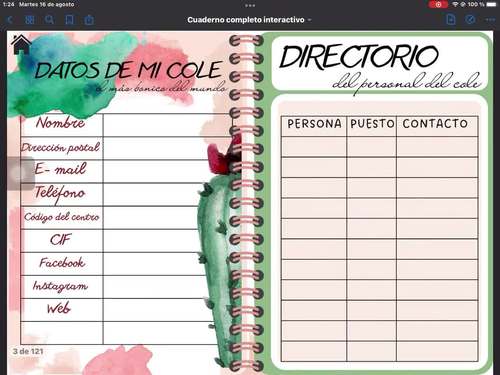 Cuaderno del maestro digital interactivo infinito para Goodnotes, español.