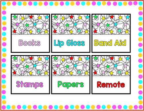 Printable Black and Bright Classroom Supplies Labels, Classroom ...