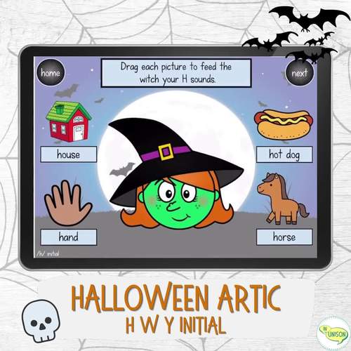 Halloween Articulation Boom Cards™ Feed the Witch H W Y Sounds | TPT
