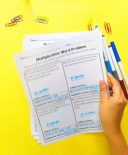 Multiplication 1-12 Word Problem Worksheet by The Joy in Teaching
