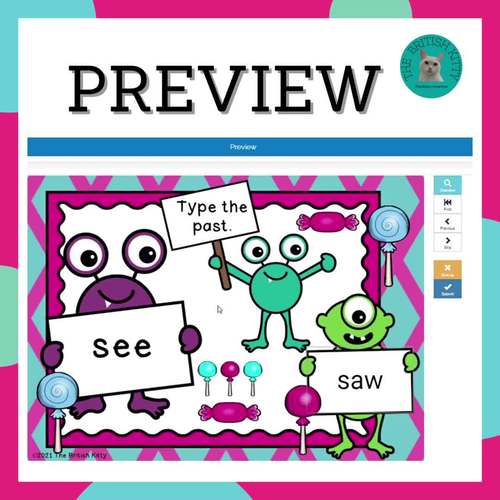 Halloween Monster Past Irregular Verbs Boom Cards™ by The British Kitty