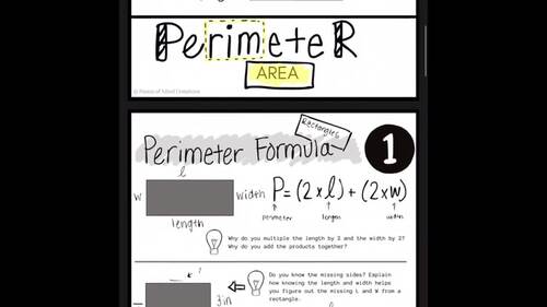 Perimeter & Area Notes-Book Doodle Style | BEST Standards | Big Ideas Math