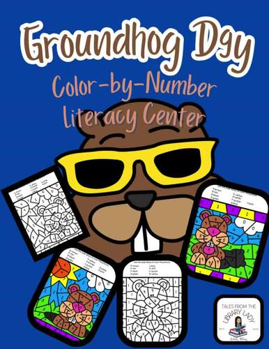Groundhog Day Color By Number Math Center by Tales from the Library Lady