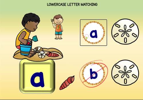 Summer Beach Literacy Boom Cards Upper to Lowercase Letter Recognition