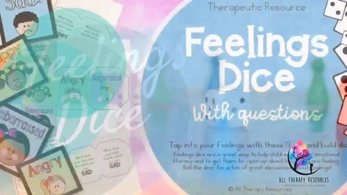 13 Feelings and Emotions Dice Game - Emotional Literacy, Game, CBT