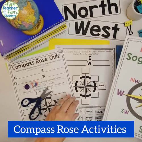 Compass Rose Worksheet, Quiz Test & Posters: Cardinal Intermediate ... Compass Rose Worksheet, Quiz Test & Posters: Cardinal Intermediate ...