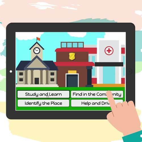 Community Places BOOM CARDS Distance Learning by Teacher Janelle OT