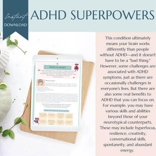 ADHD superpower strength cards, self esteem, positive affirmations ...