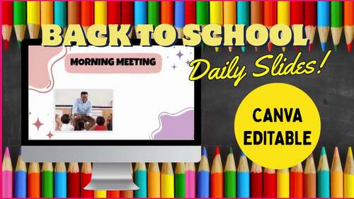 Daily Agenda Slides Template Editable Canva by Kreative Kid Solutions