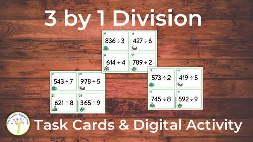 Spring Division Write the Room | 3 by 1 Digit Long Division | Task ...