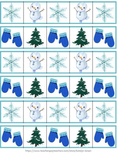 WINTER Cutting Strips for Montessori Toddler, PreK, Homeschool Scissors ...