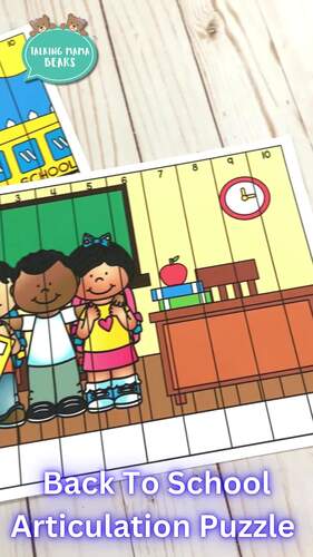 Back To School Speech Articulation Puzzle Scenes by Talking Mama Bears