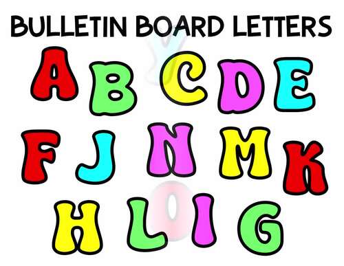 Printable Colorful Bulletin Board Letters, Editable Large Neon Alphabet ...