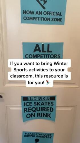 Kindergarten Winter Sports Reading Activity Theme Day Phonics Task Cards