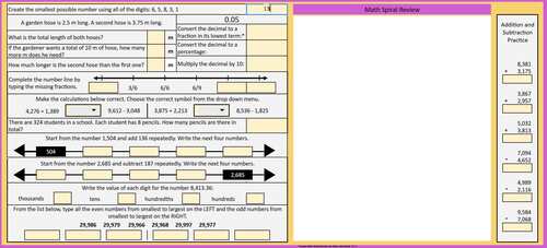 NO Prep - Math Spiral Review Bundle - Week 6 by Juliane Hodkinson