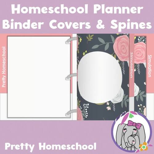 Editable and Printable Binder Covers and Spines for Homeschool Planners