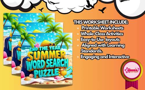 End of the Year Summer May June July Word Search Activities 3rd,4th,5th ...