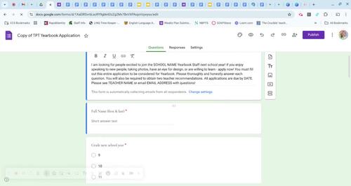 Complete Bundle of Yearbook Forms, Activities, and Assignments for HS Class