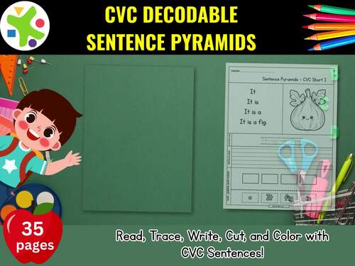 Decodable Sentence Pyramids for CVC Words | Fluency & Phonics Practice ...