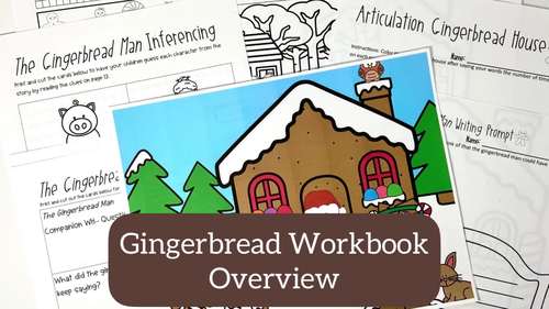 Gingerbread Language and Articulation Workbook for Speech Therapy NO PREP