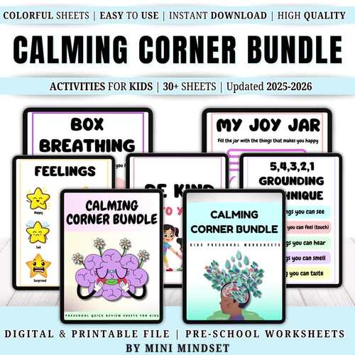 Calming Corner Bundle for Kids | Self-Regulation, Feelings Posters ...